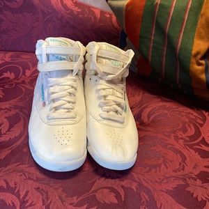 Reebok | Shoes | Reebok Freestyle Poppy Pink Red High Top Sneaker ...